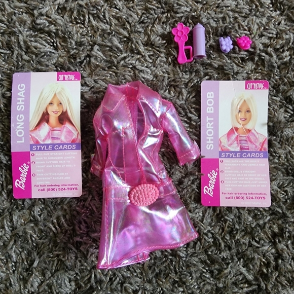 Barbie | Toys | Barbie Mattel Cutn Style Pink Rain Jacket Cards ...